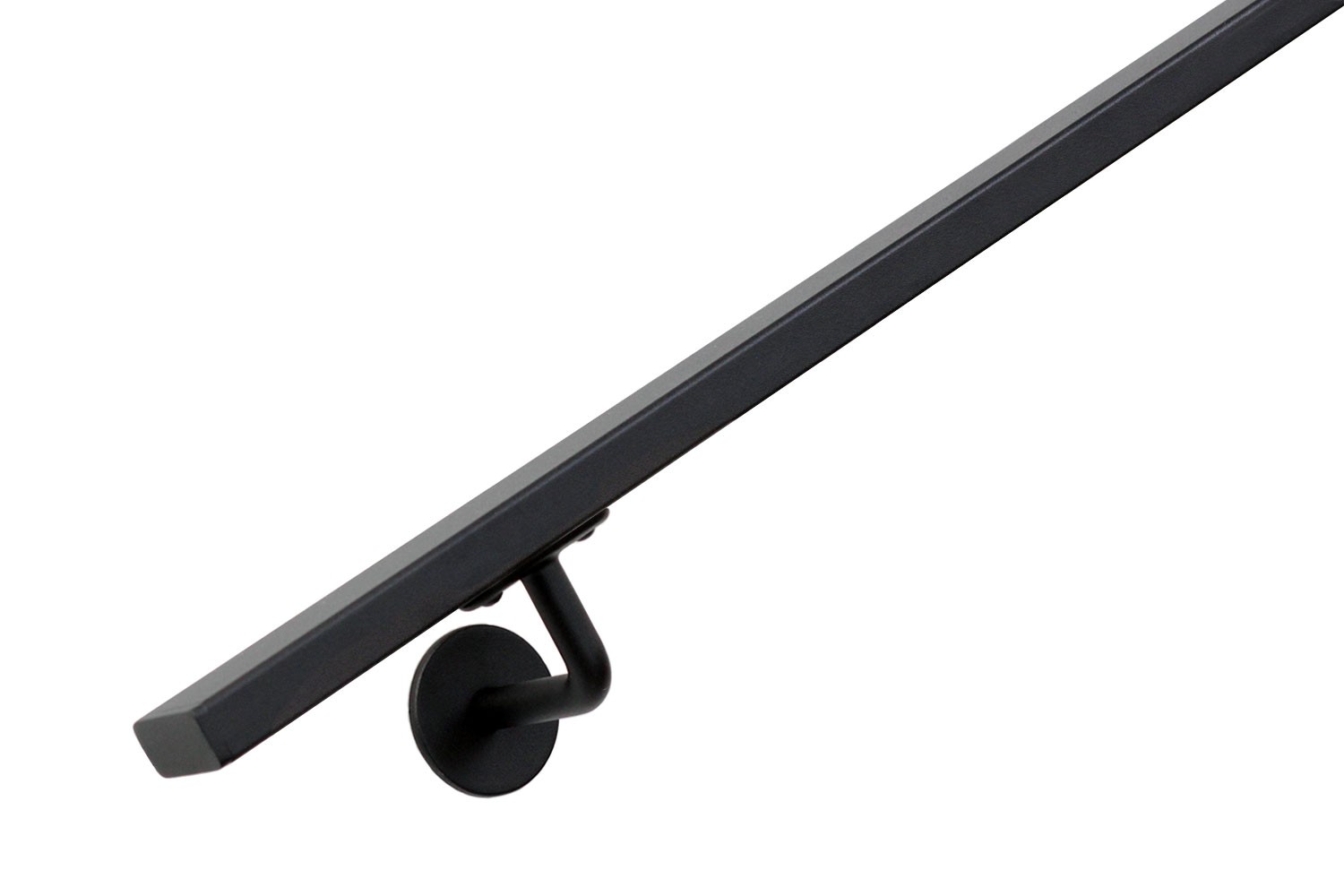 Gebogen RVS trapleuning vierkant vlak 40x20mm inclusief leuningdragers ...